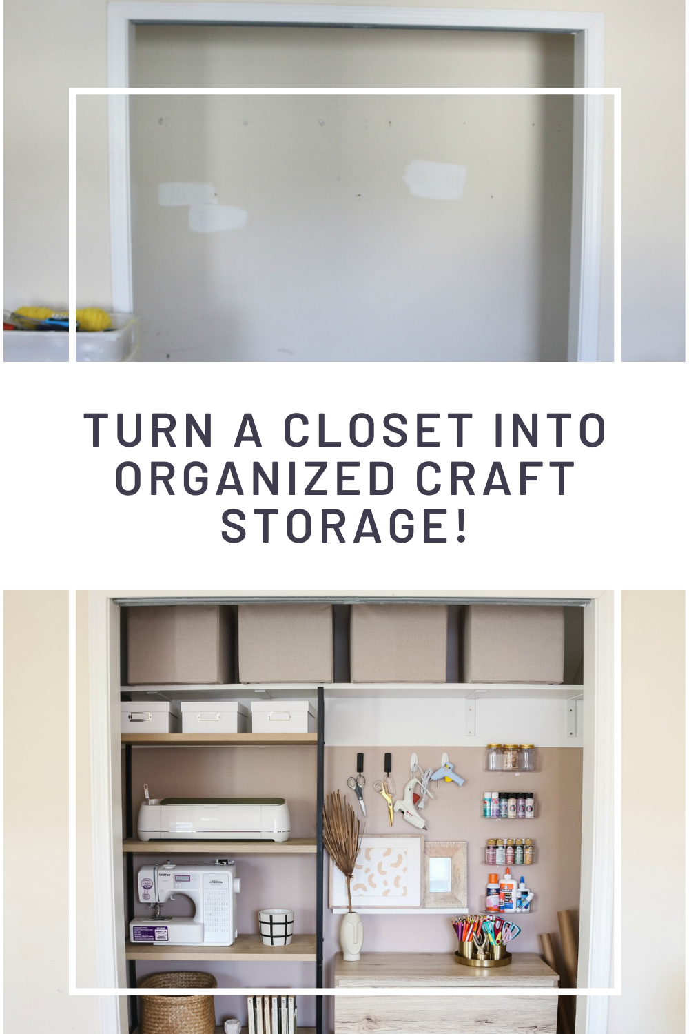 How to Turn a Cluttered Closet into Organized Craft Storage - Pretty Real