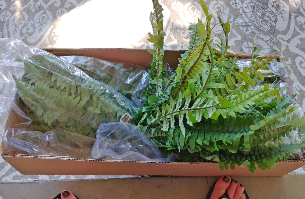 Front Porch Update & Silk Fern Hanging Baskets - Little Vintage Cottage