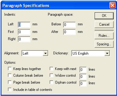 Tutorial and Techniques of Photoshop and PageMaker: Setting indents and ...