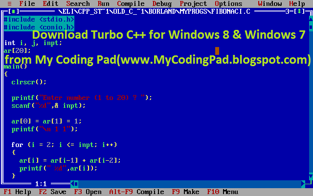 Download TurboC++ for Windows 8 & Windows 7 - Full Screen Mode ~ My ...