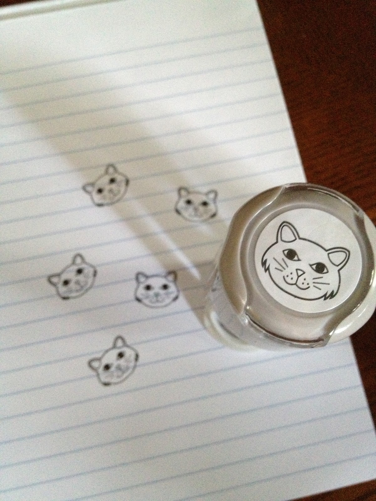 postmarked with love.: self-inking cat stamp.