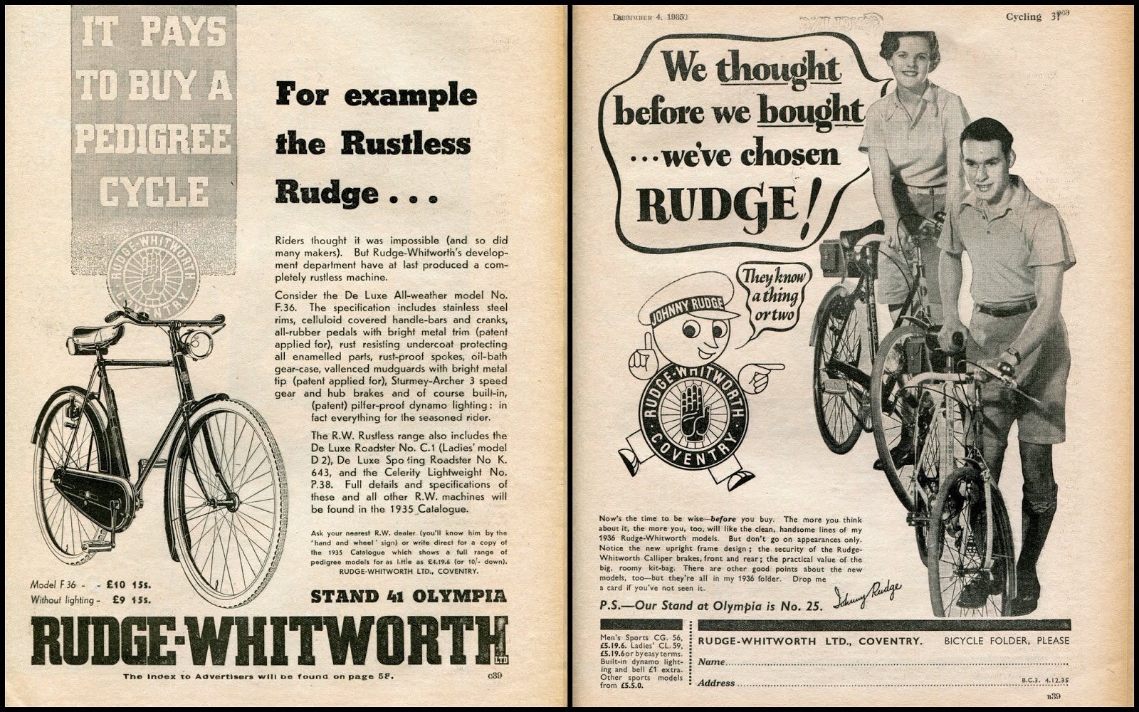 ON THE DROPS: Taking A Hand At... Racing & Records: Rudge Racing Cycles ...