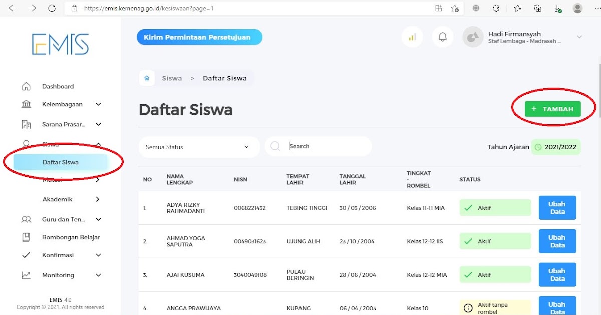 Cara Menambahkan Siswa Baru dari Sekolah Umum di Emis 4.0