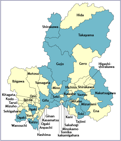 Gifu Map Regional City | Regional City Maps of Japan