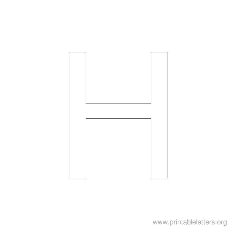 Printable Letter Stencils H - Letter Format