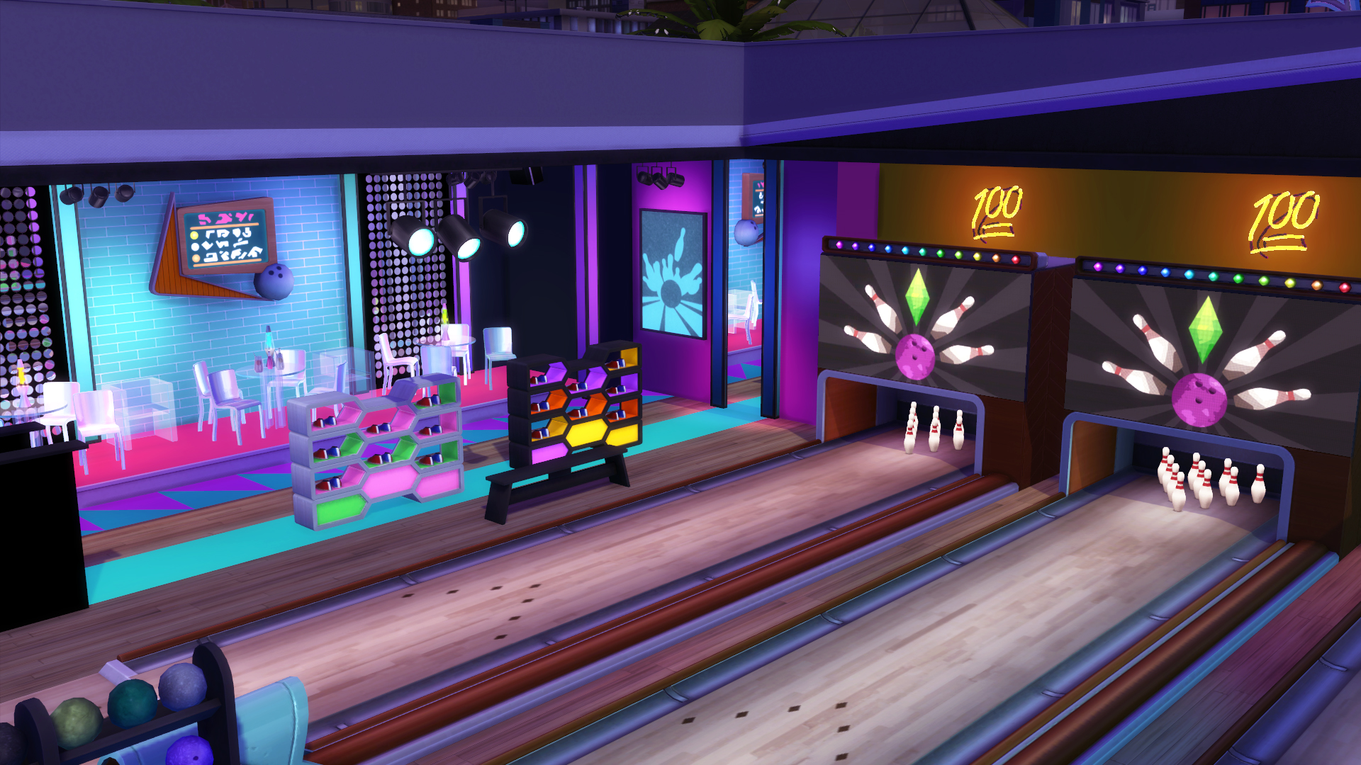 SIMS 4 | 80's-90's INDOOR ROLLER RINK + BOWLING ALLEY CLUB | DL + CC ...