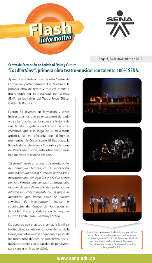 Centro de Formación en Actividad Física y Cultura: Flash Informativo-SENA