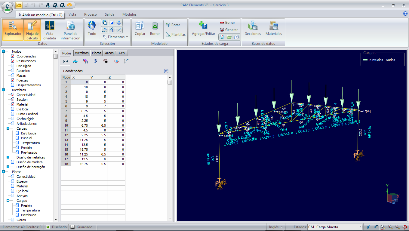Ejercicios RAM Elements