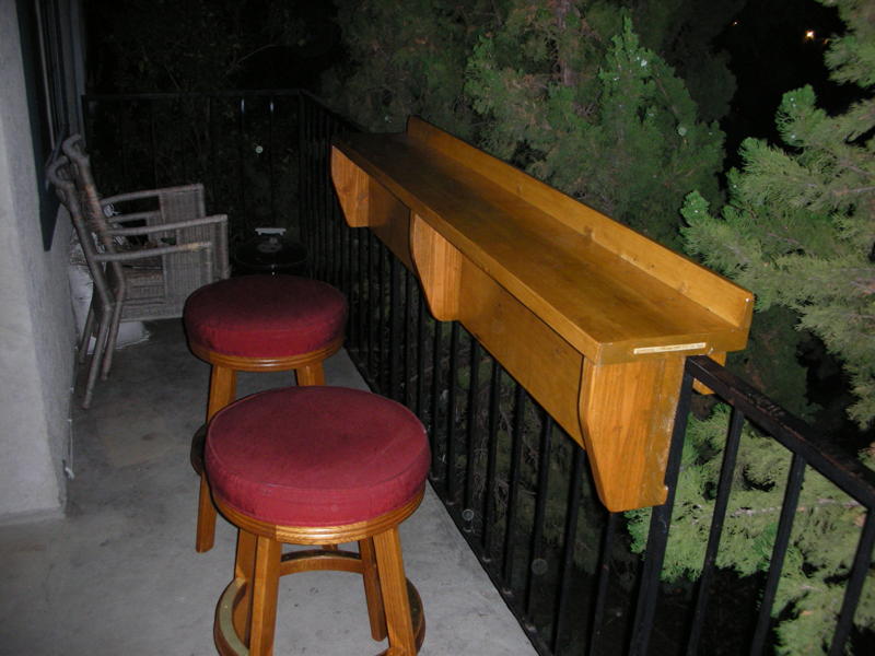 Balcony Bar Furniture Fits Guardrail - $149: Guardrail Balcony Cocktail Bar