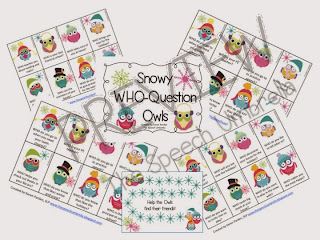 The Speech Umbrella: Snowy Owls FREEBIE - Happy Holidays!