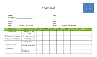 MAPEH Homepage: Physical Fitness Card | Physical Fitness Test ...