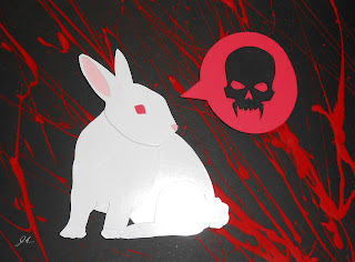 Jeff Ellison Art: Monty Python Cave Rabbit 6x8 3-D piece