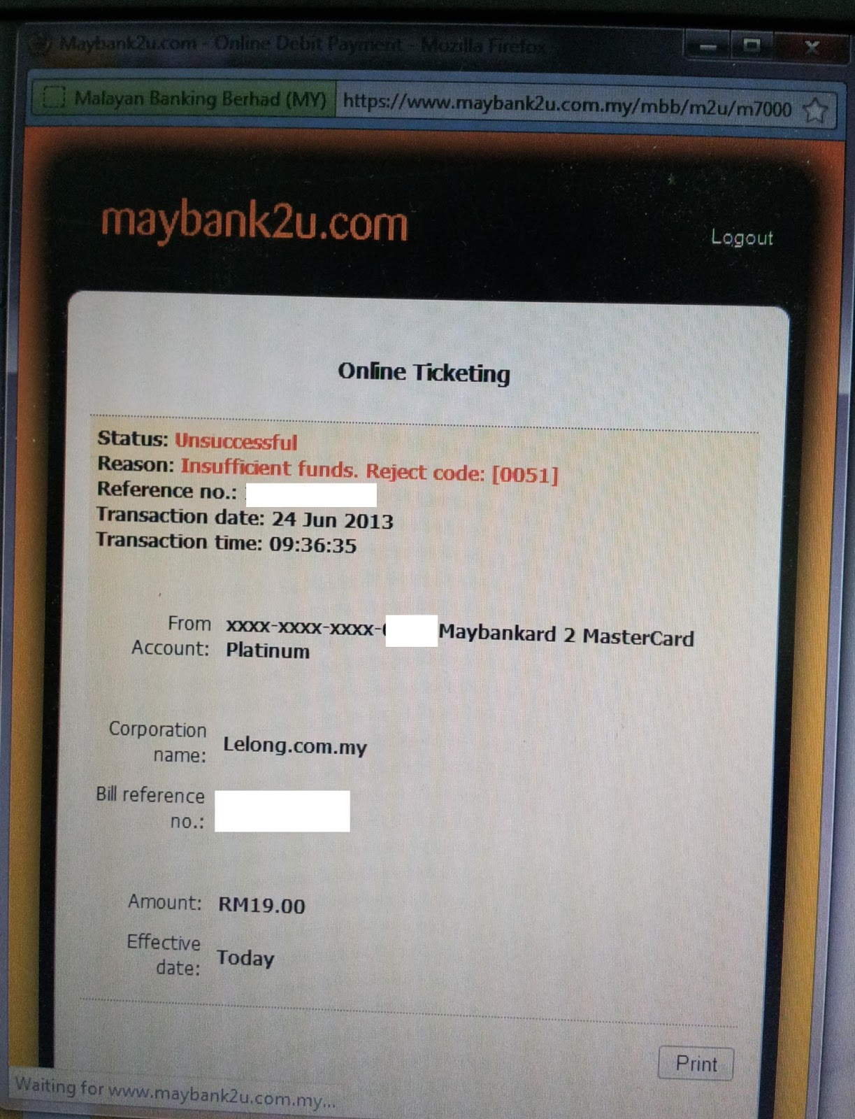 My Life: Credit card exceeded limit!