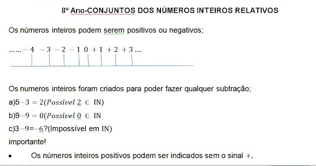 Professor Romenildo 8º Ano: NÚMEROS INTEIROS