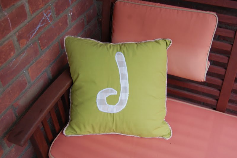 Thar She Sews!: Monogram pillow tutorial in the Button Down Rehab series!