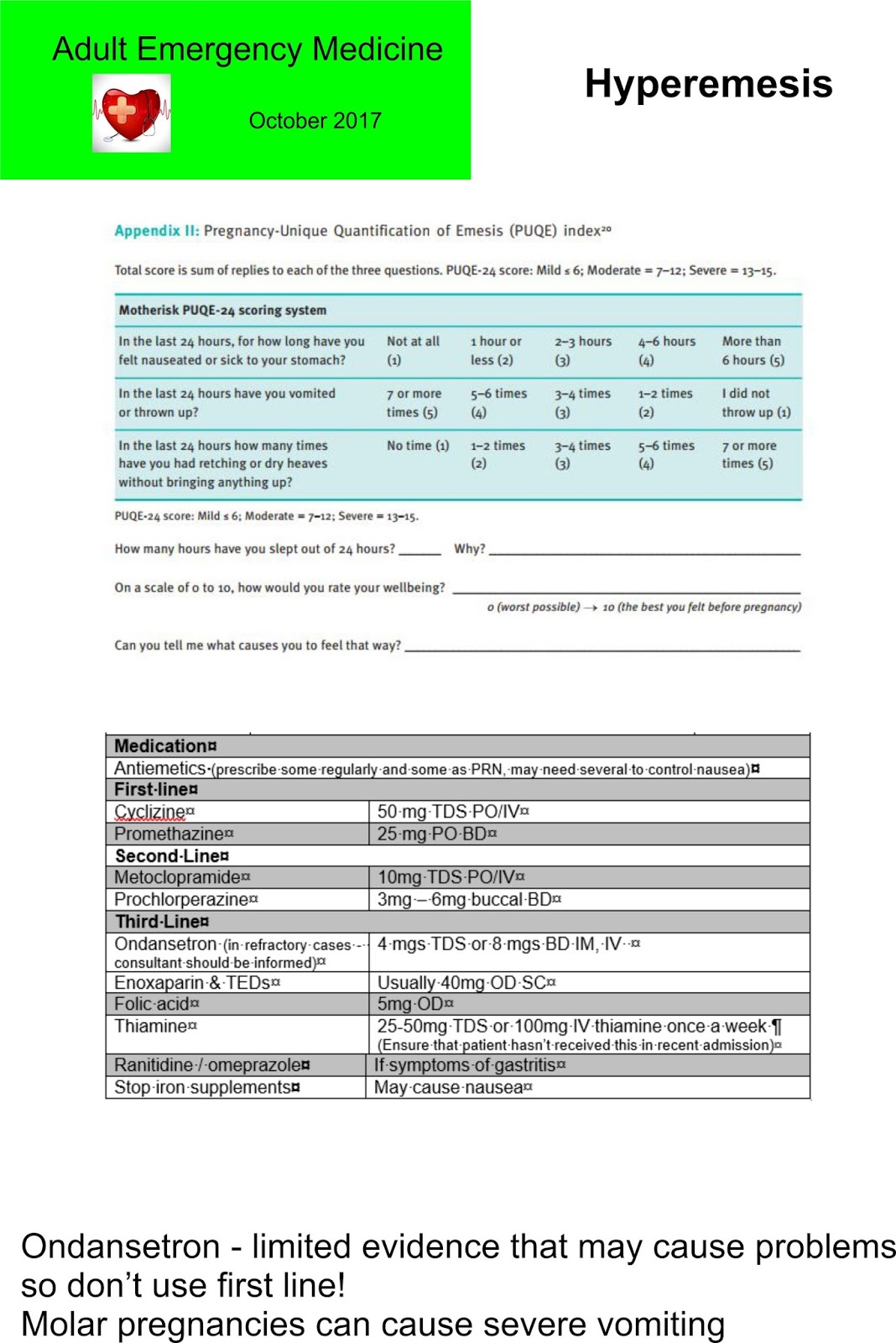 Adult Emergency Medicine: Hyperemesis Gravidarum