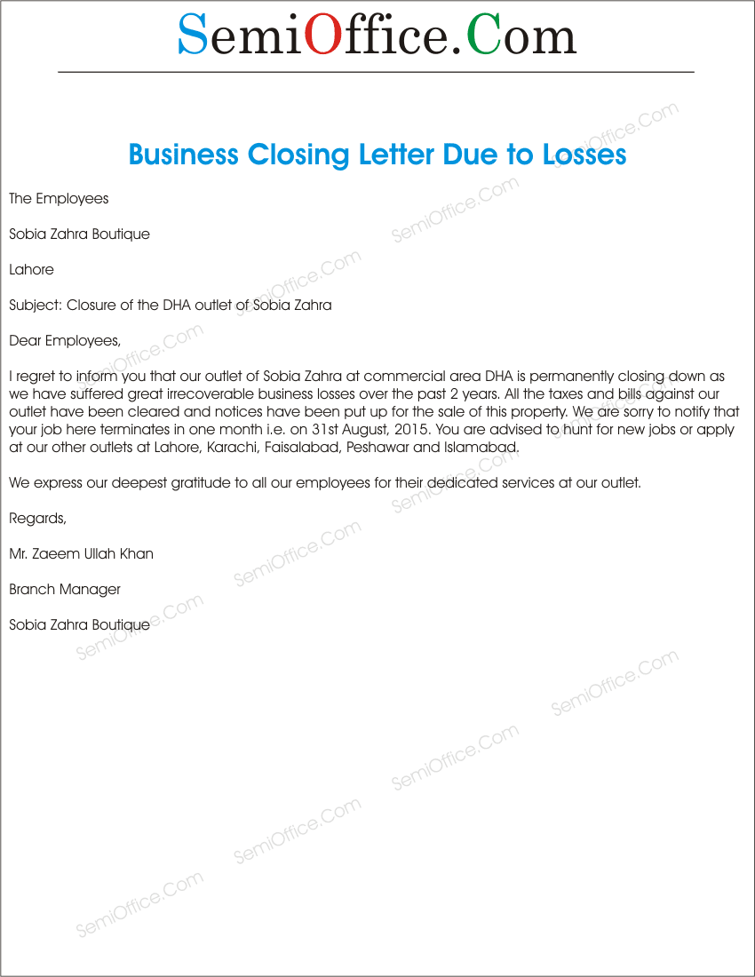 Business Letter Closings ~ Thankyou Letter