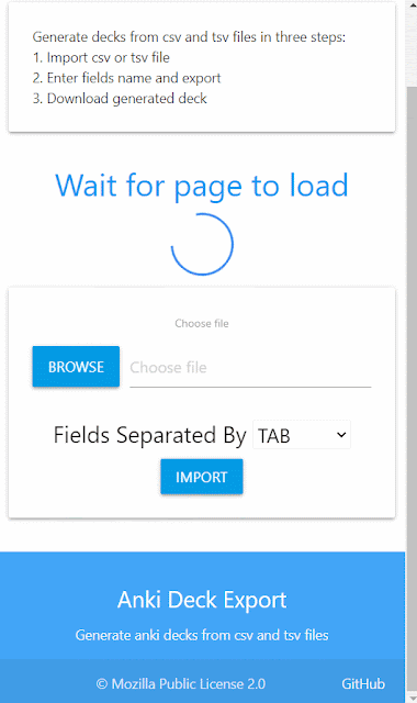 Generate Anki Decks in browser from CSV, TSV and text files