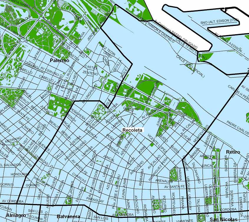 Junta de Estudios Históricos de la Recoleta: Plano del Barrio
