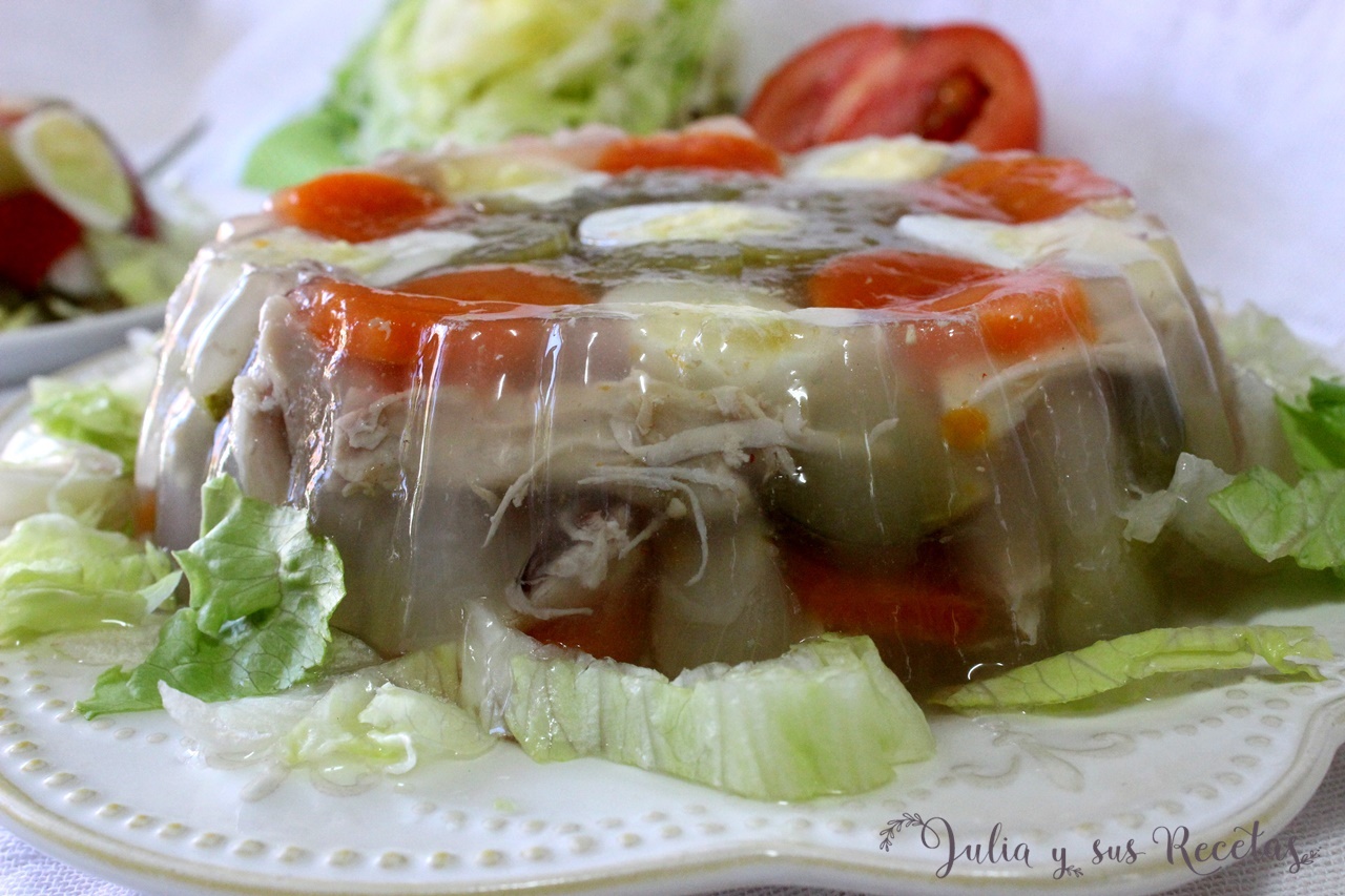 JULIA Y SUS RECETAS: Áspic de pollo con verduras