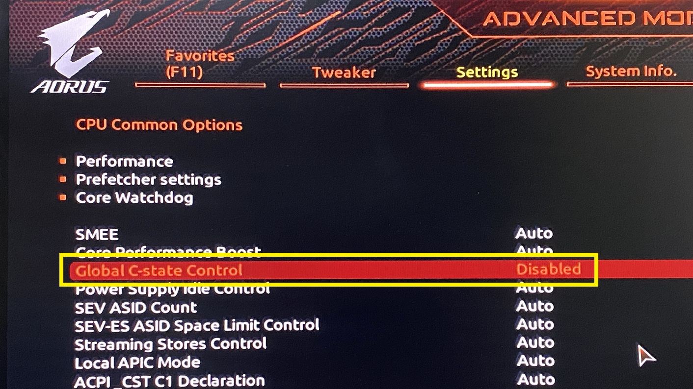 라이젠 USB 끊김, 마우스 프리징 해결! Global c-state control