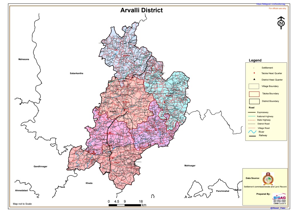 Aravalli Dist Digital HD Map Pdf Download
