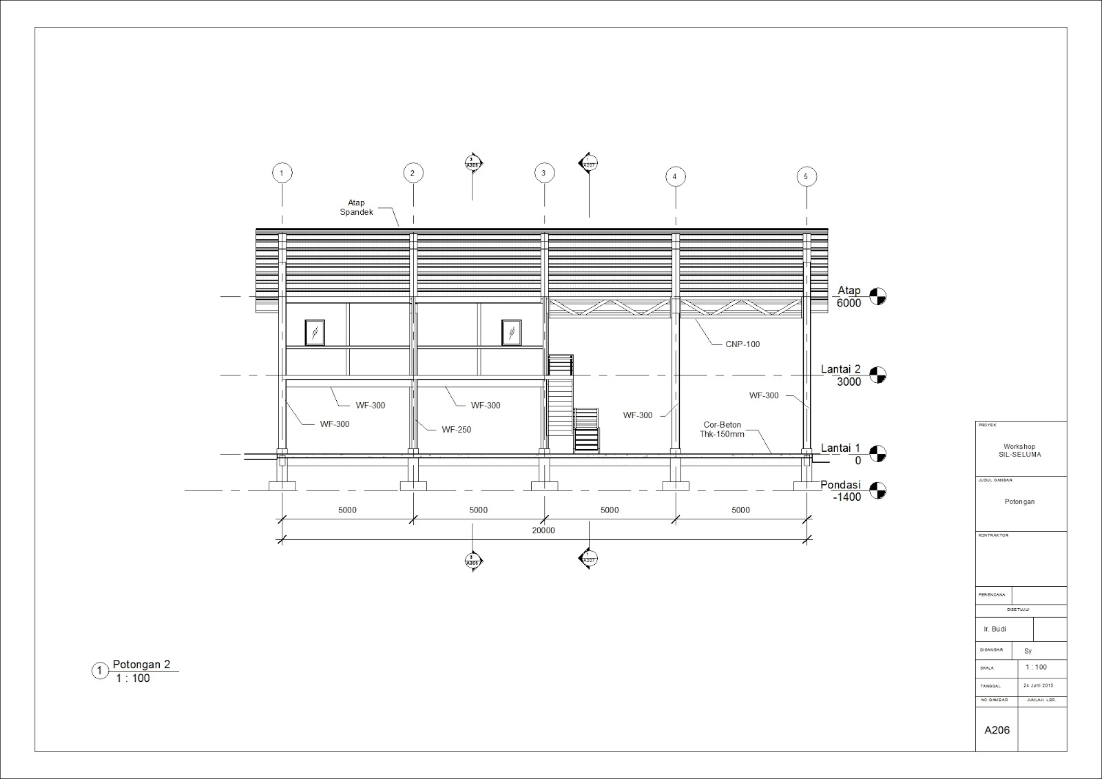 Gambar Rencana Workshop Konstruksi Baja - Bengkulu ~ Renov-Smart Desain ...