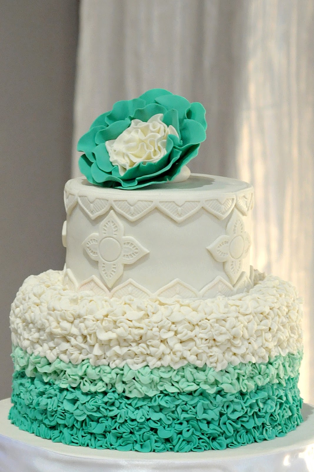 Gallery: Turquoise Ombre Ruffle Cake