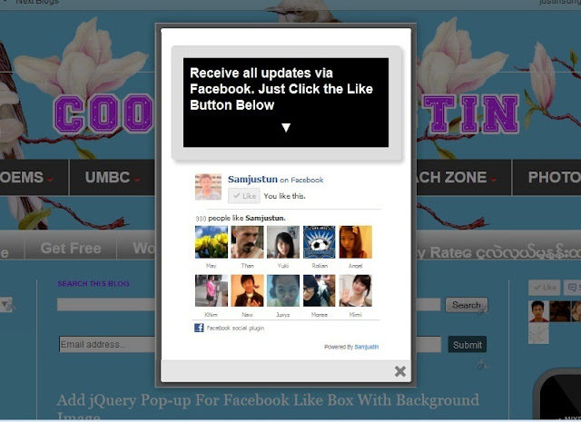 SUNGSAH: Add jQuery Pop-up For Facebook Like Box With Background Image