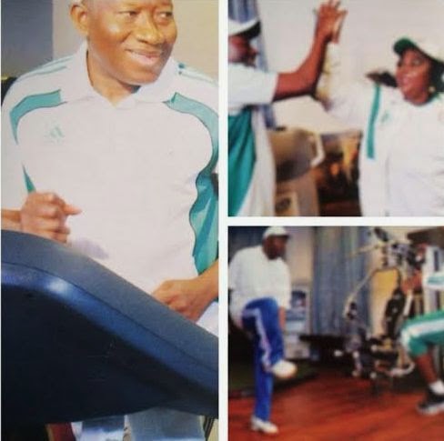 Photo: President Jonathan and the First Lady hit the gym