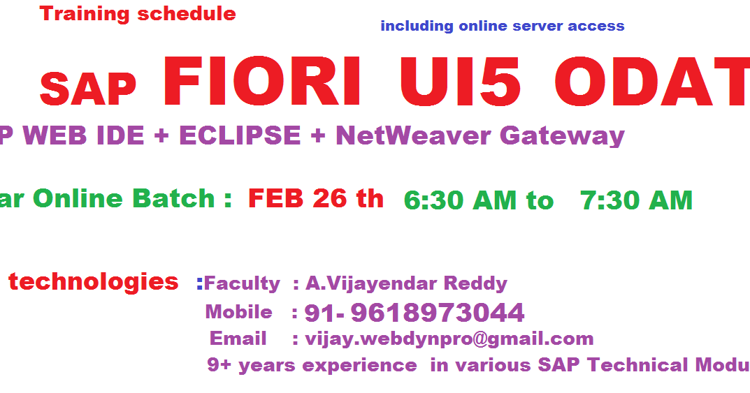 SAP Ui5 FIORI OData FAQ's by A.Vijayendar Reddy: FAQ's on SAP Ui5 FIORI OData by A.Vijayendar ...