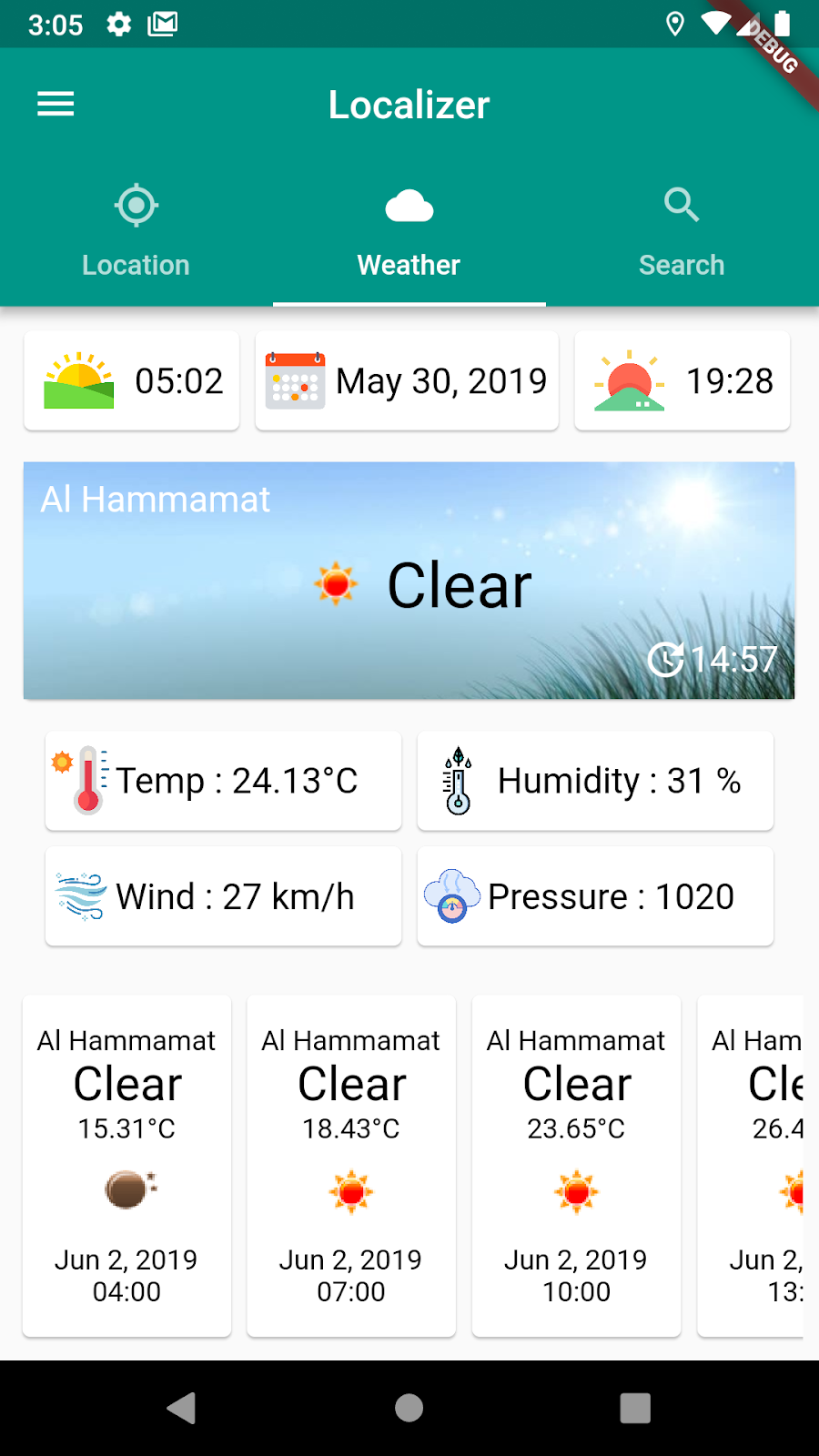 A flutter application implements flutter map and location plugins ...