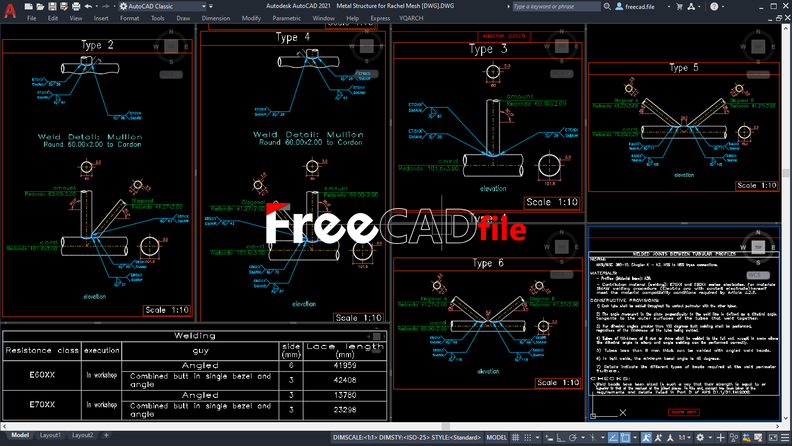 Metal Structure for Rachel Mesh [DWG]
