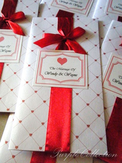 Red and White Wedding Invitation Card