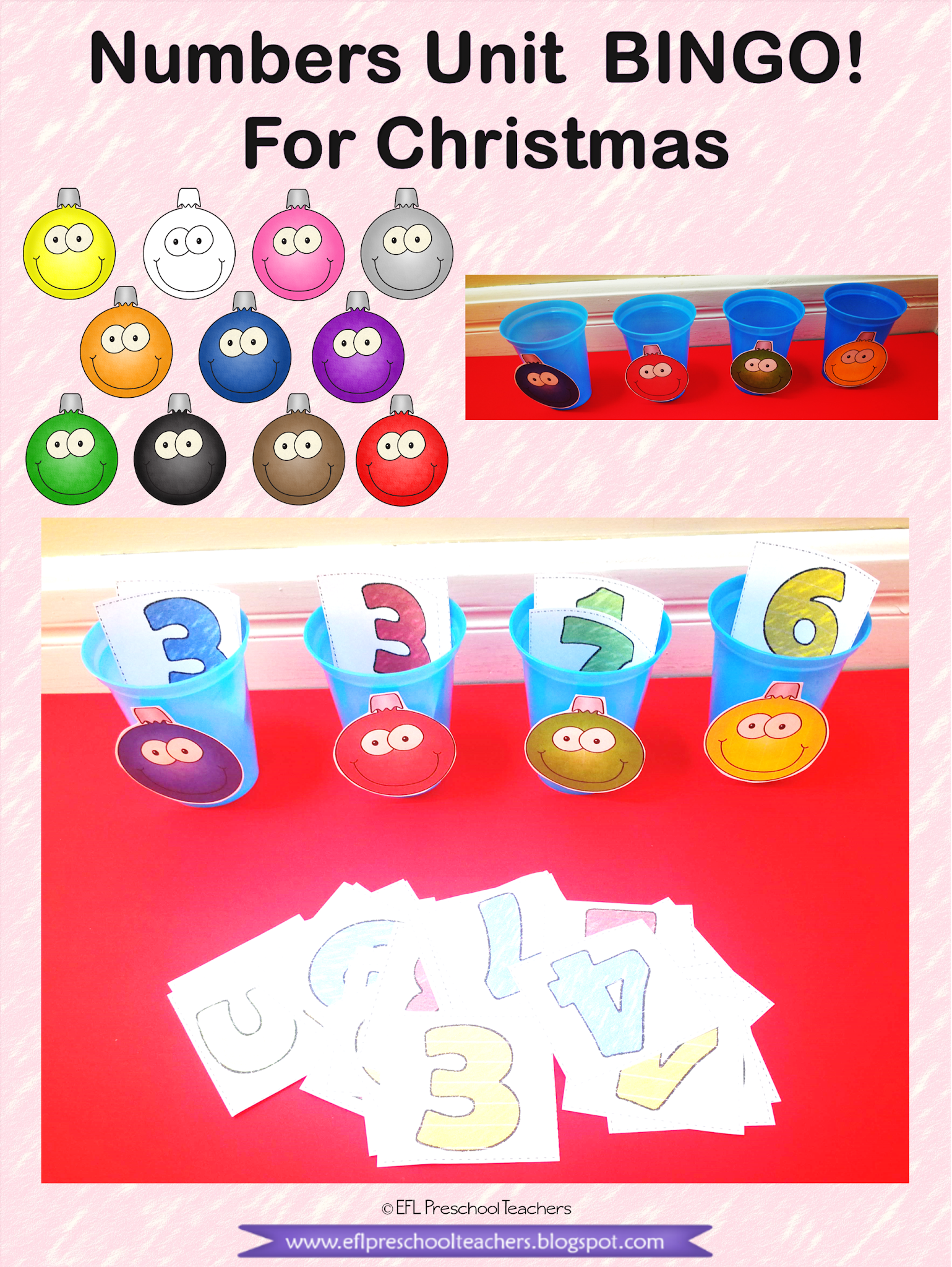 ESL/EFL Preschool Teachers: Christmas and Numbers 1 to 10 Resource.