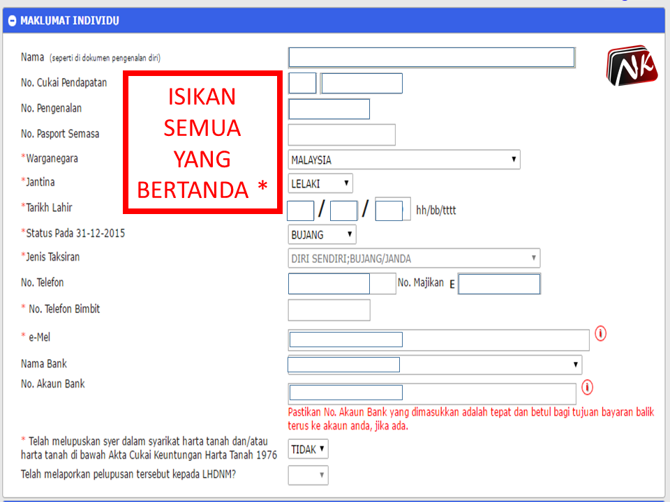 Panduan dan Langkah-Langkah Isi Borang Cukai (E-FILING) - Peluang Niaga ... Panduan dan Langkah-Langkah Isi Borang Cukai (E-FILING) - Peluang Niaga ...