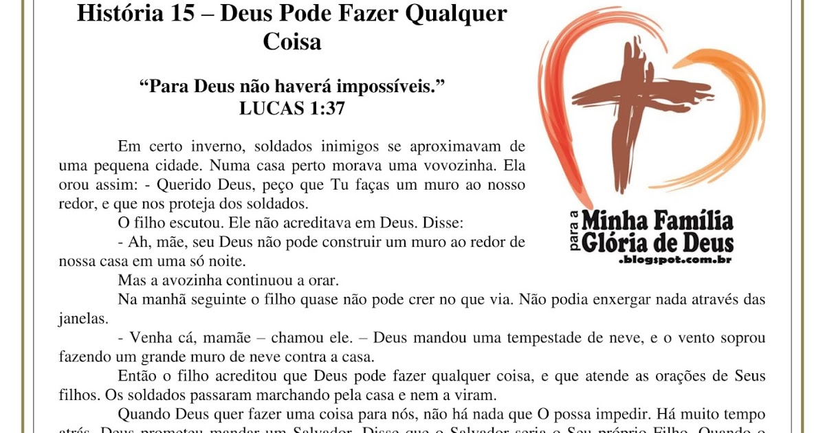 História 15 - Deus Pode Fazer Qualquer Coisa