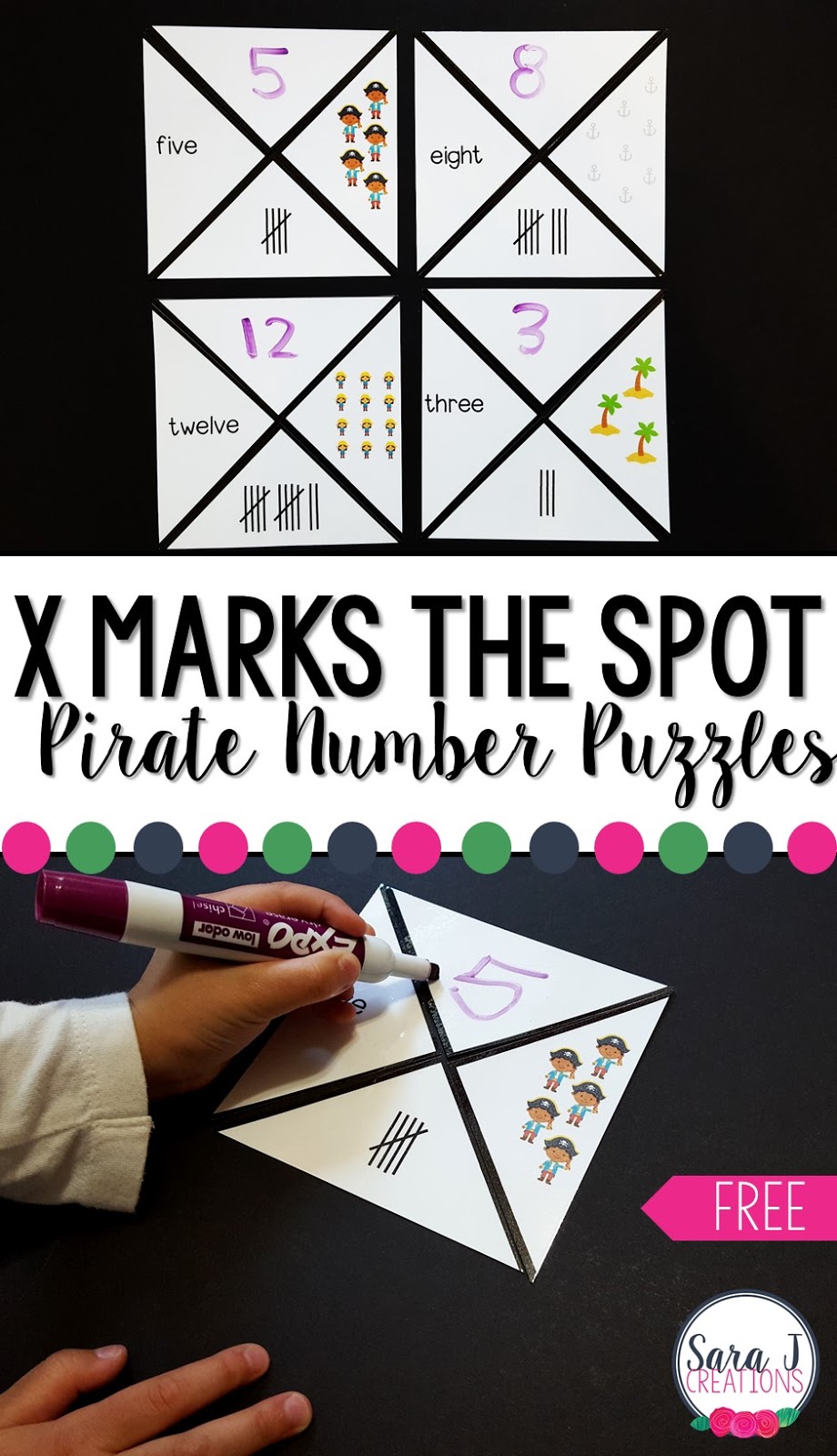 Pirate Themed Number Puzzles | Sara J Creations