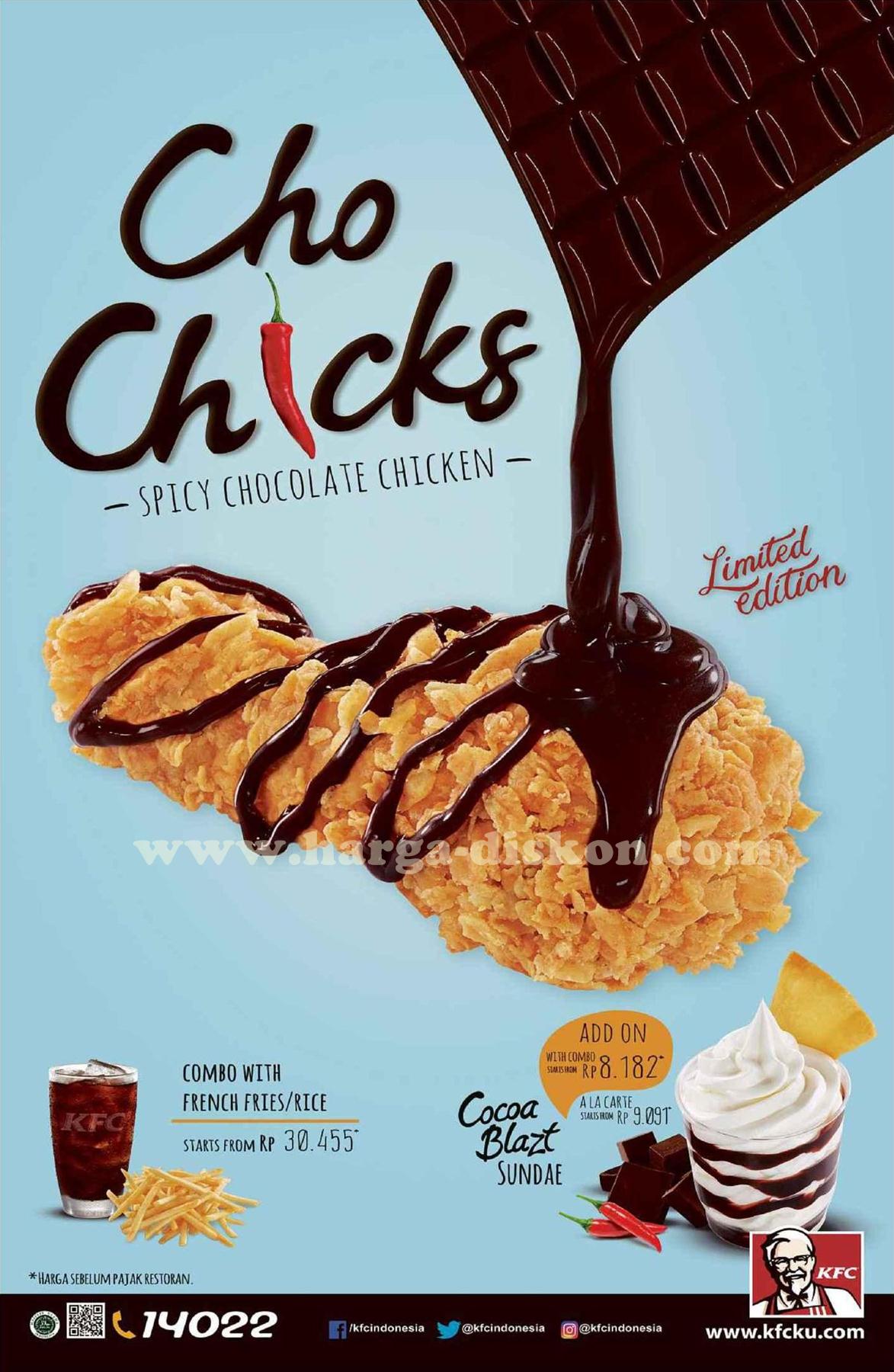 Promo KFC Terbaru Menu Baru KFC Cho Chicks (Spicy Chocolate Chicken)