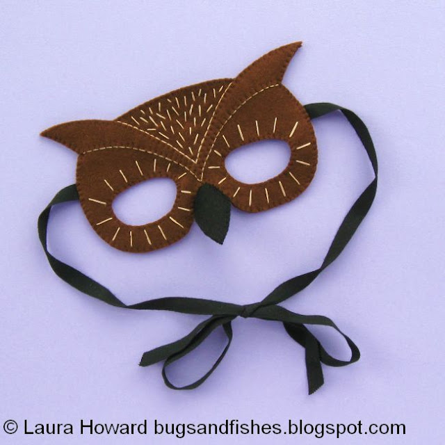 Bugs and Fishes by Lupin: Felt Owl Mask Tutorial for Halloween