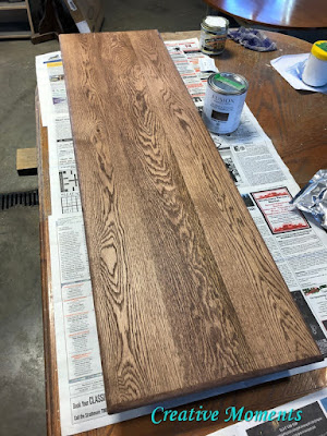 Custom Painted Oak Bench