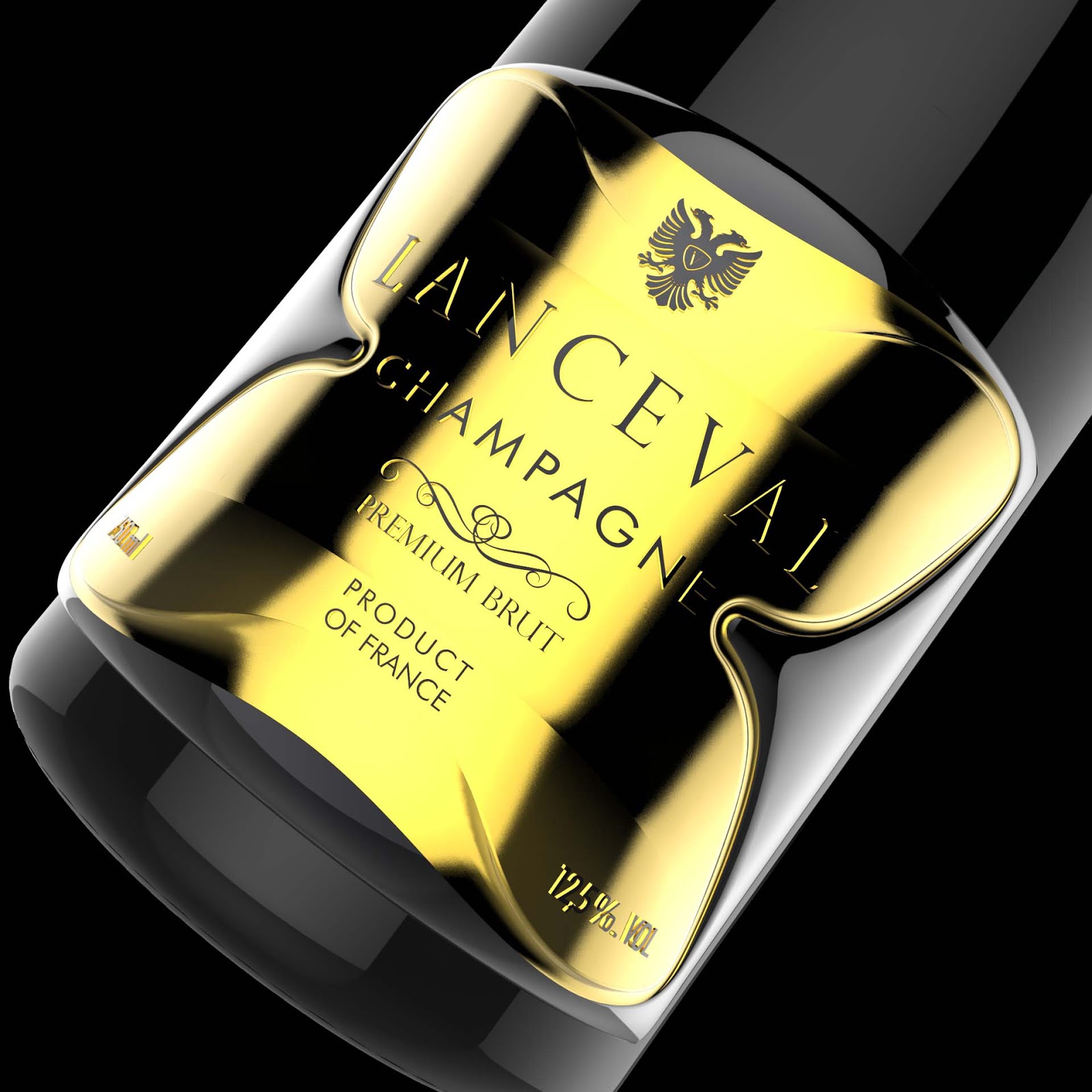 Lanceval Luxus Champagne Liquid Gold & Silver – Packaging Of The World