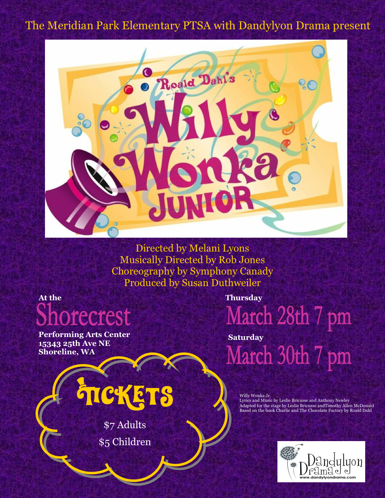 Shoreline Area News: Willy Wonka Junior production by Meridian Park ...
