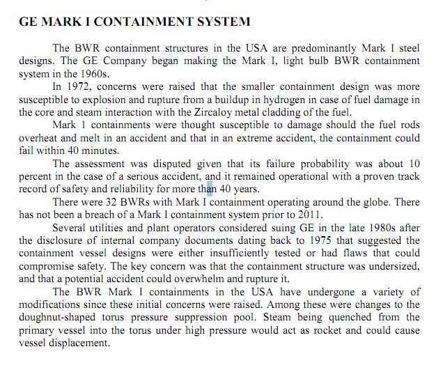 Fukushima NukeBlog: GE Mark I BWR Reactor Containment System Faults