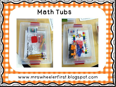 Mrs. Wheeler's First Grade Tidbits: Weekly Math Tubs
