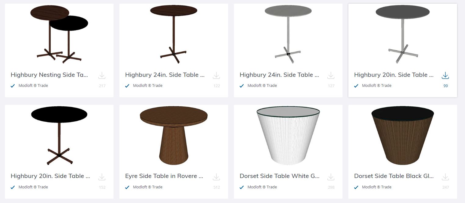 25. Side Table Collection Free Sketchup Model