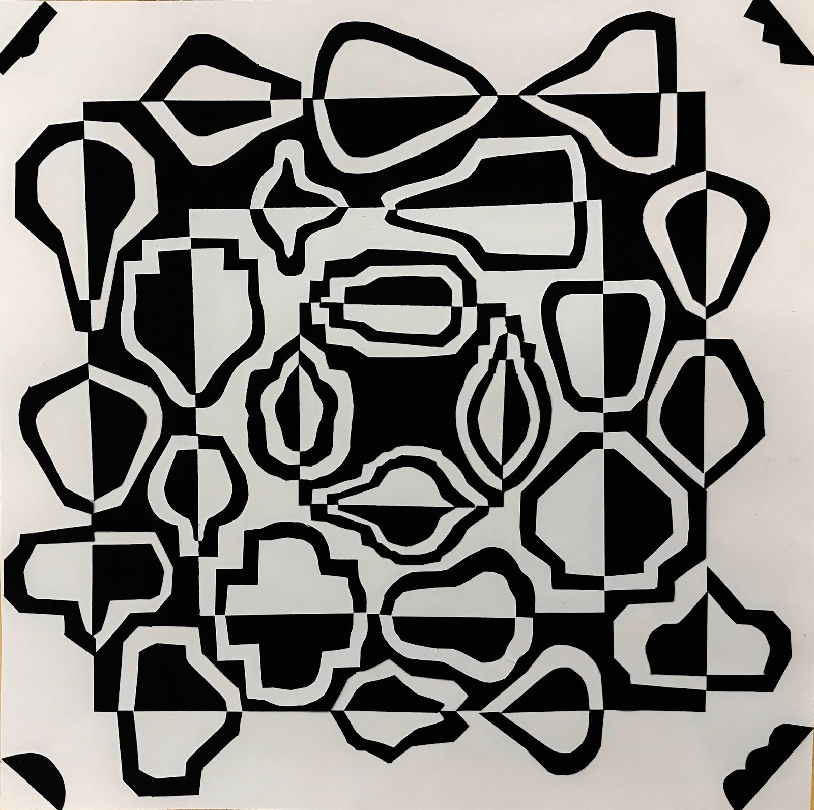 Paintbrush Rocket: 6th Grade Positive & Negative Shapes!