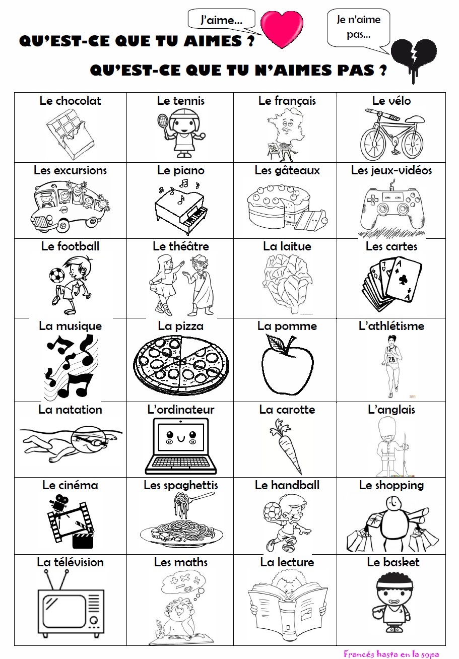 J'aime // Je n'aime pas