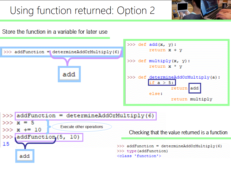 How to use Functions returned by Functions: BEHIND THE SCENES!